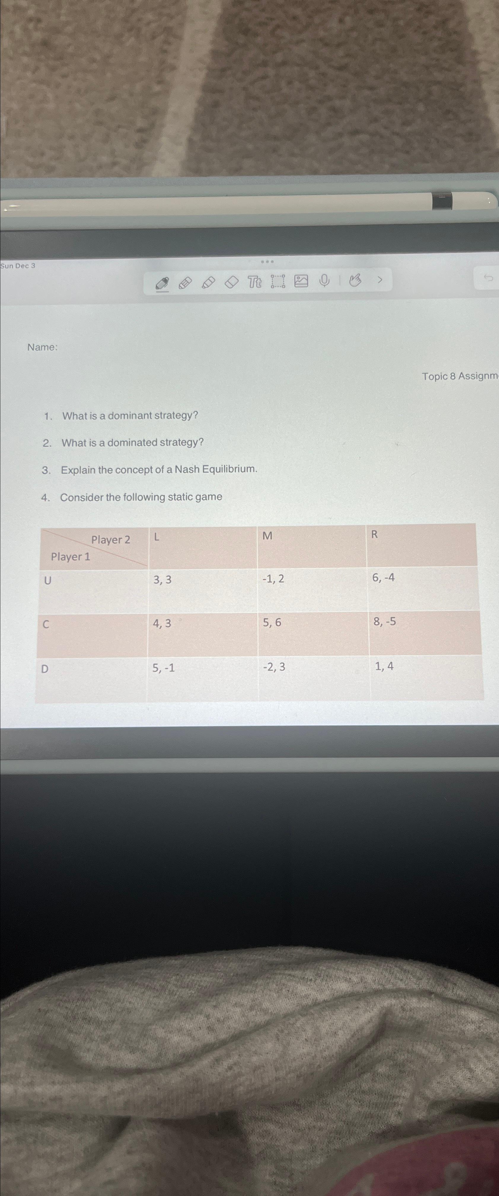 Solved Sun Dec 3Name:Topic 8 ﻿AssignmWhat is a dominant | Chegg.com