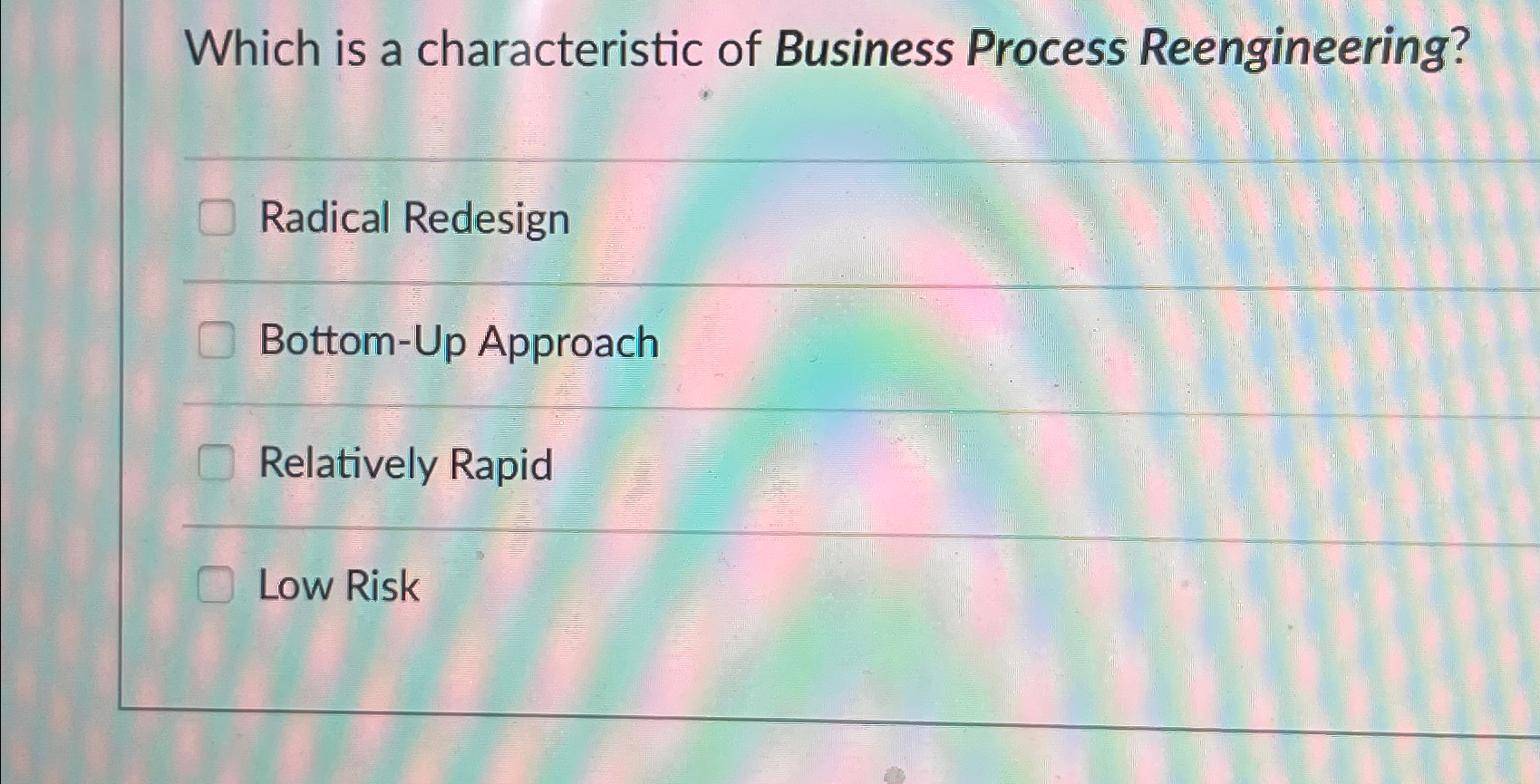 Solved Which is a characteristic of Business Process | Chegg.com