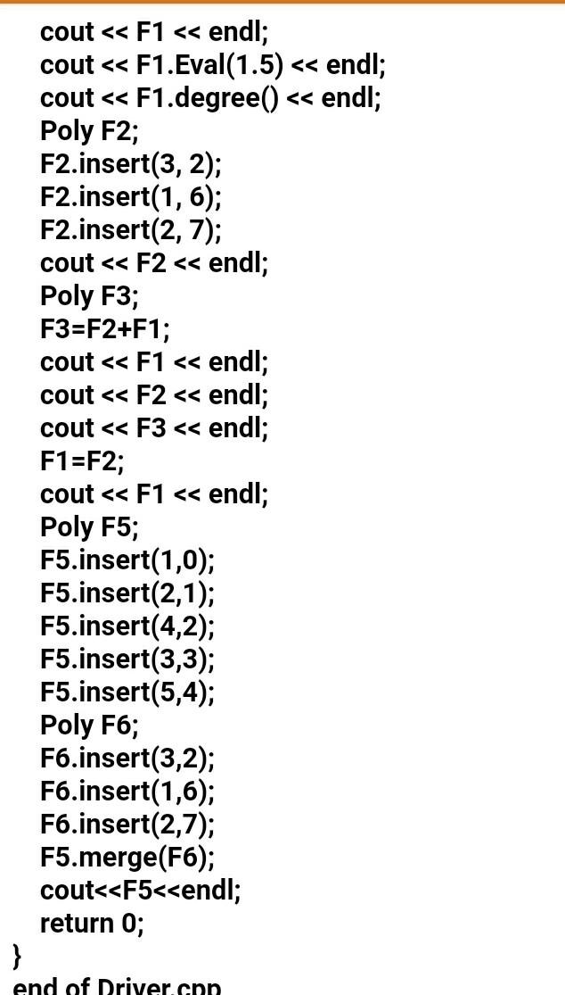 Solved Q1: Polynomials can be represented as a sorted linked | Chegg.com