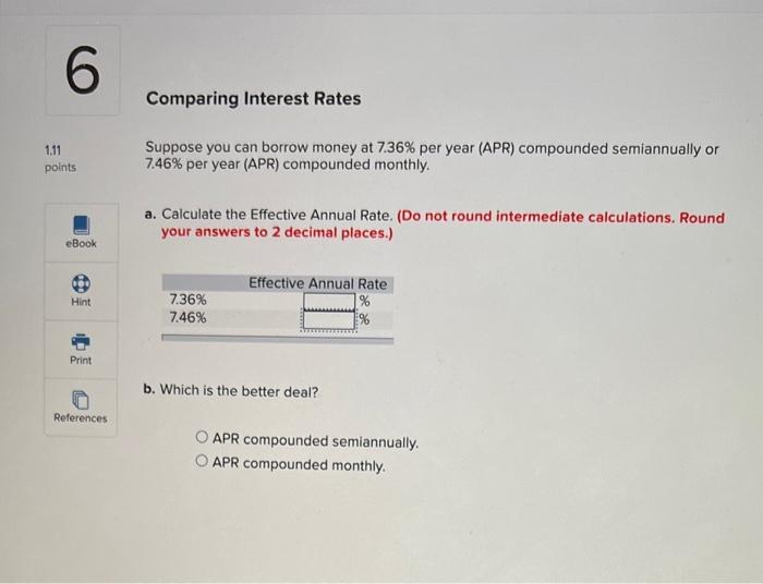 Comparing Interest Rates Suppose you can borrow money | Chegg.com