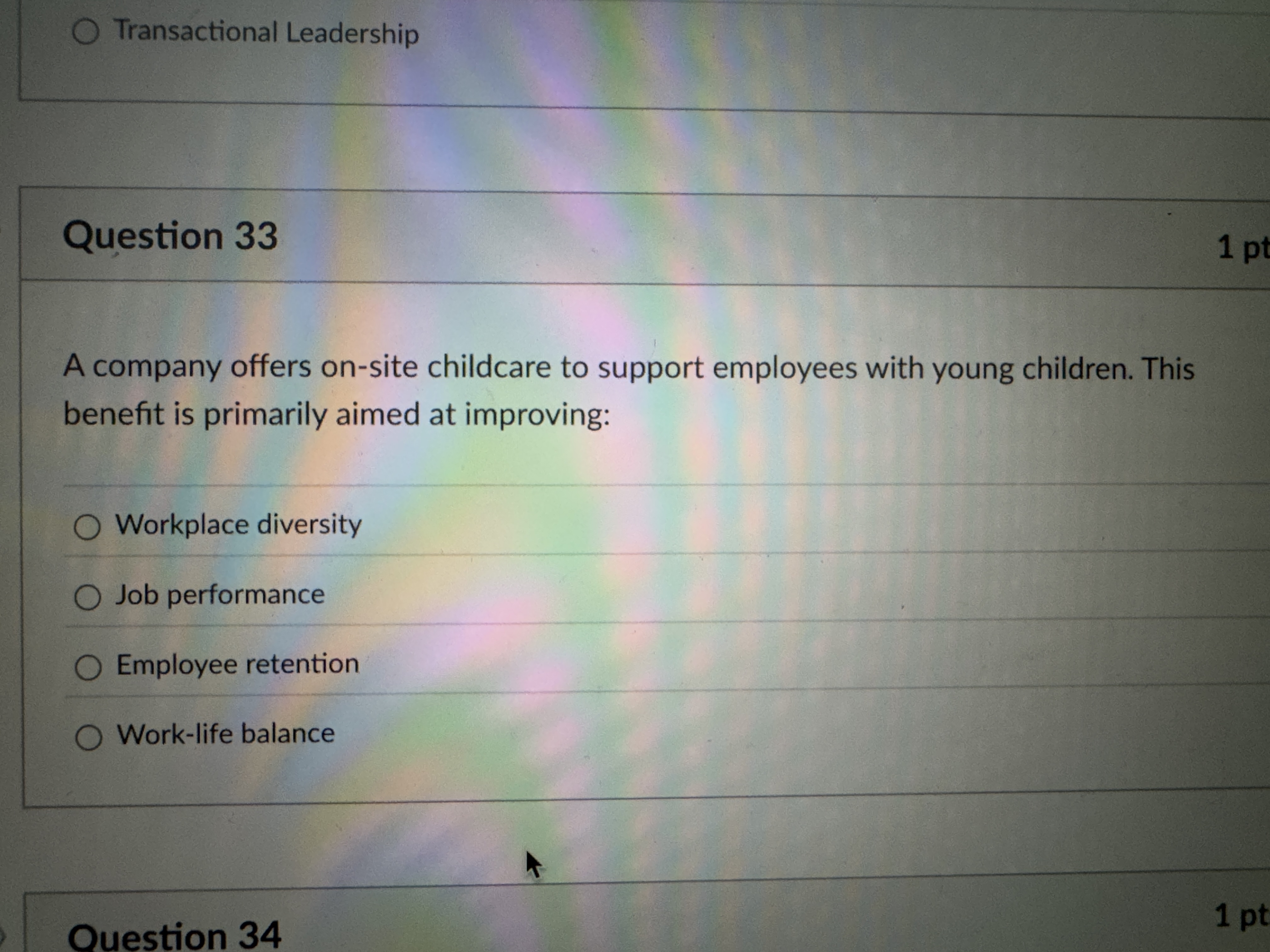 Solved Question 33A company offers on-site childcare to | Chegg.com