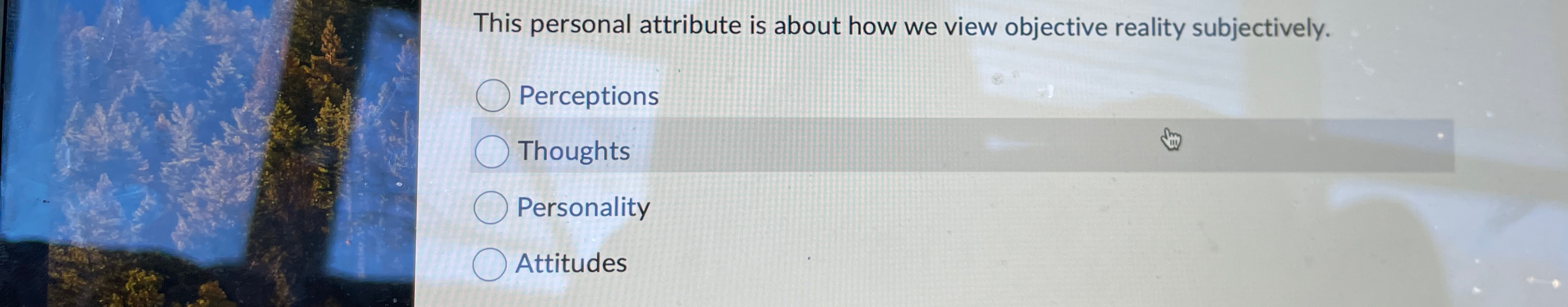 Solved This personal attribute is about how we view | Chegg.com