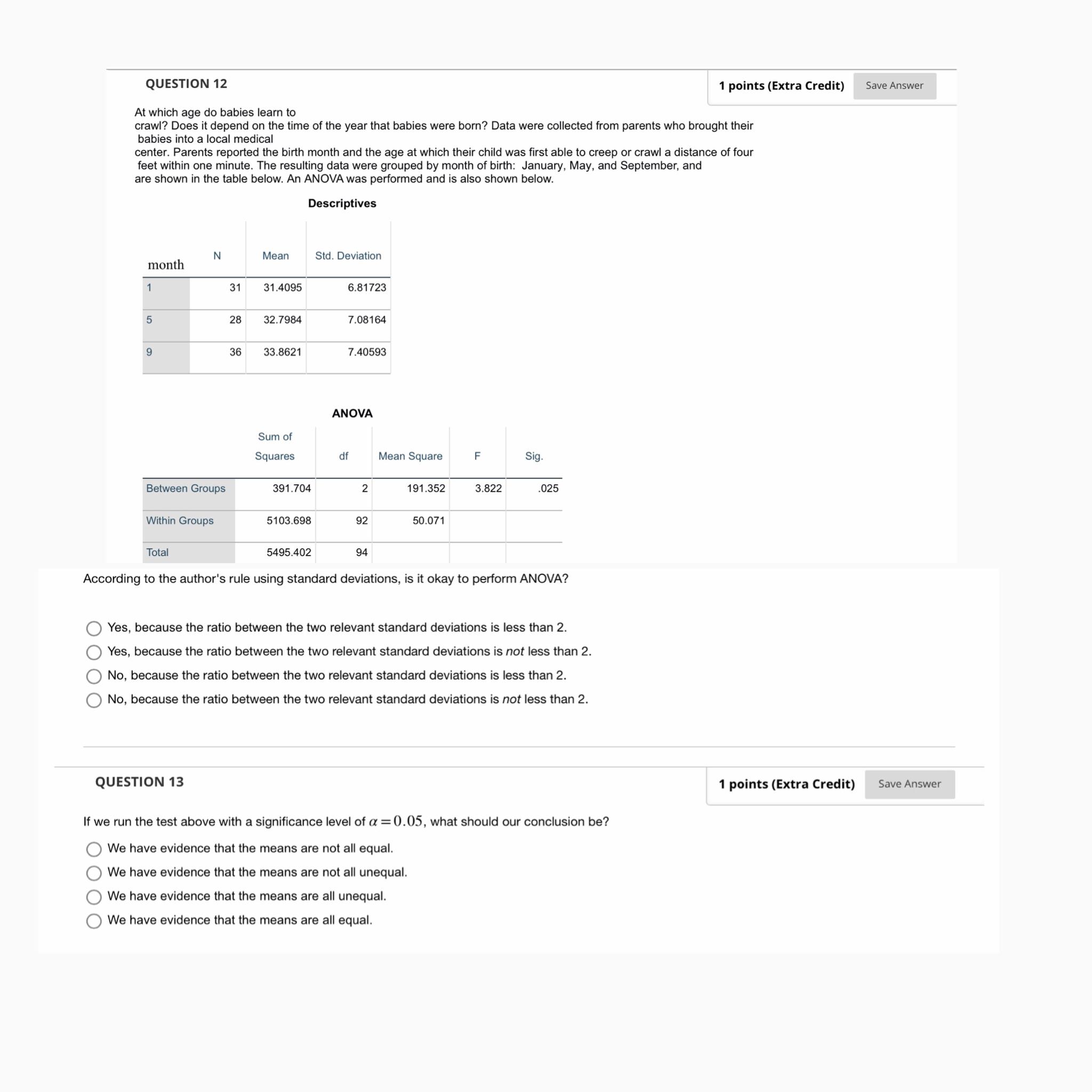 Solved QUESTION 121 ﻿points (Extra Credit)At which age do | Chegg.com