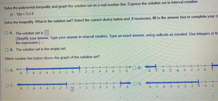 Solved Solve the polynomial inequality and graph the | Chegg.com
