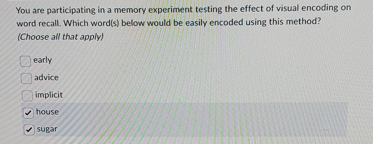 Solved You are participating in a memory experiment testing | Chegg.com