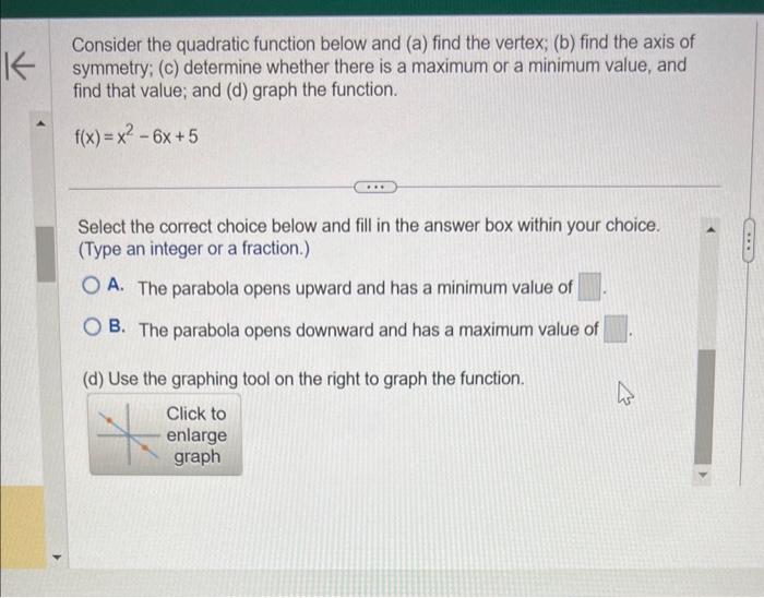 Solved Consider the quadratic function below and (a) find | Chegg.com