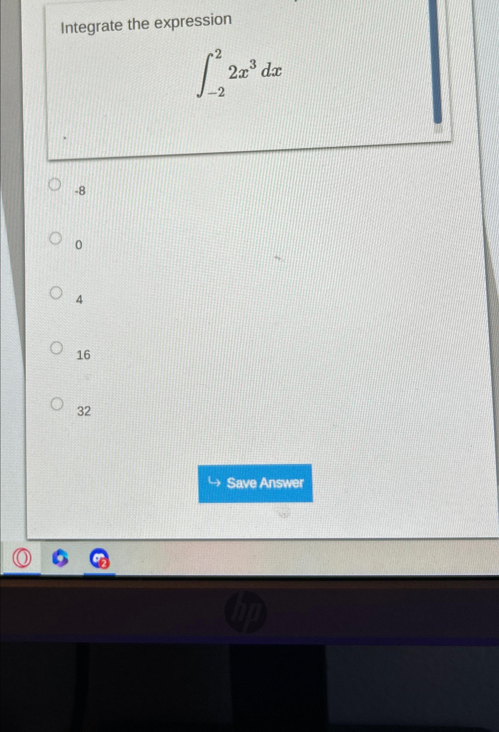 Solved Integrate the expression∫-222x3dx-8041632 | Chegg.com