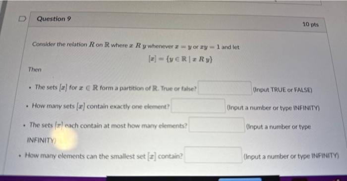 Solved Consider the relation R on R where xRy whenever x=y | Chegg.com