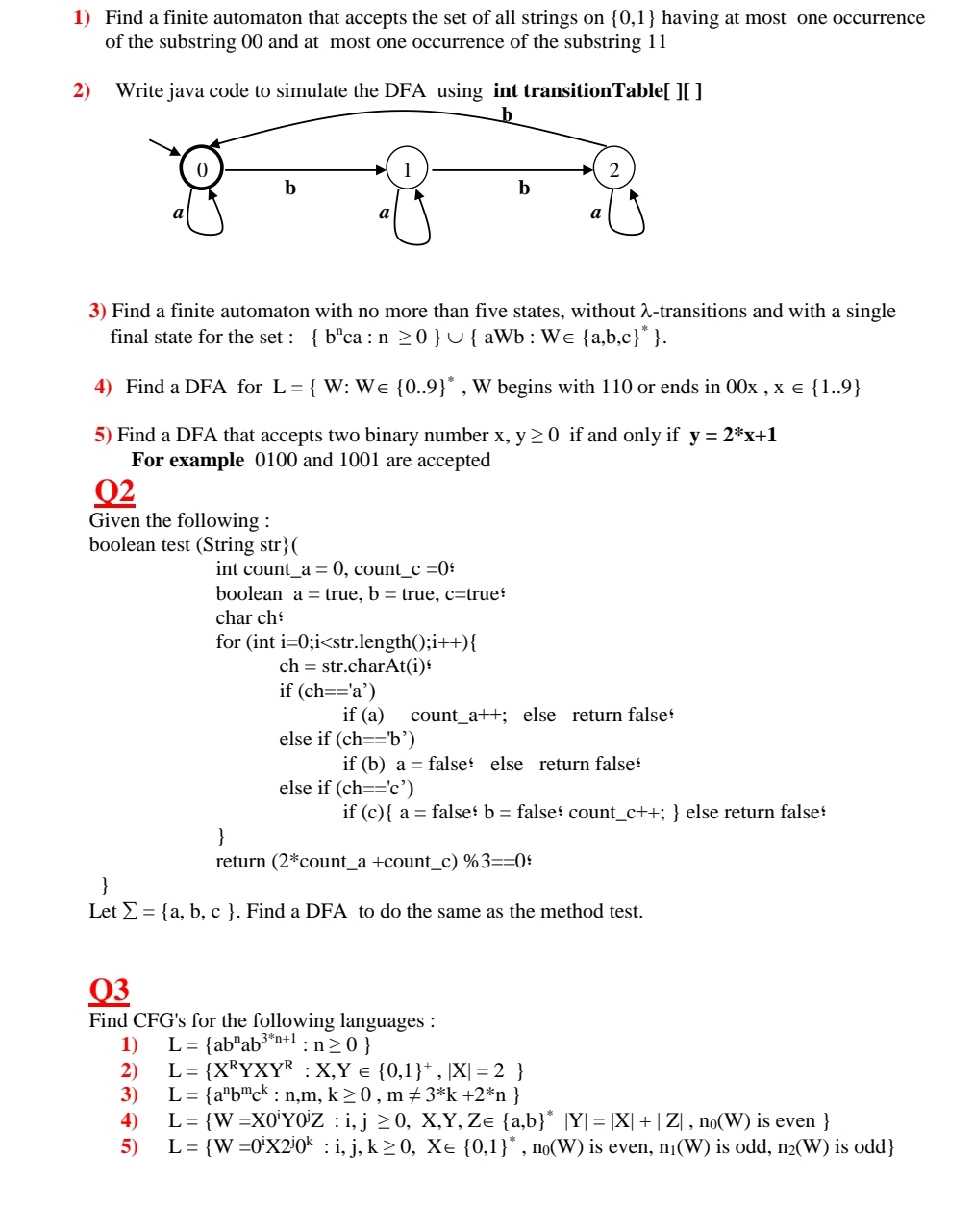 Find a finite automaton that accepts the set of all | Chegg.com