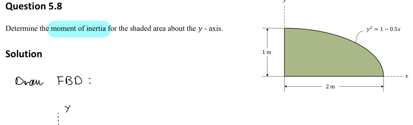Solved Question 5.8Determine the moment of inertia for the | Chegg.com