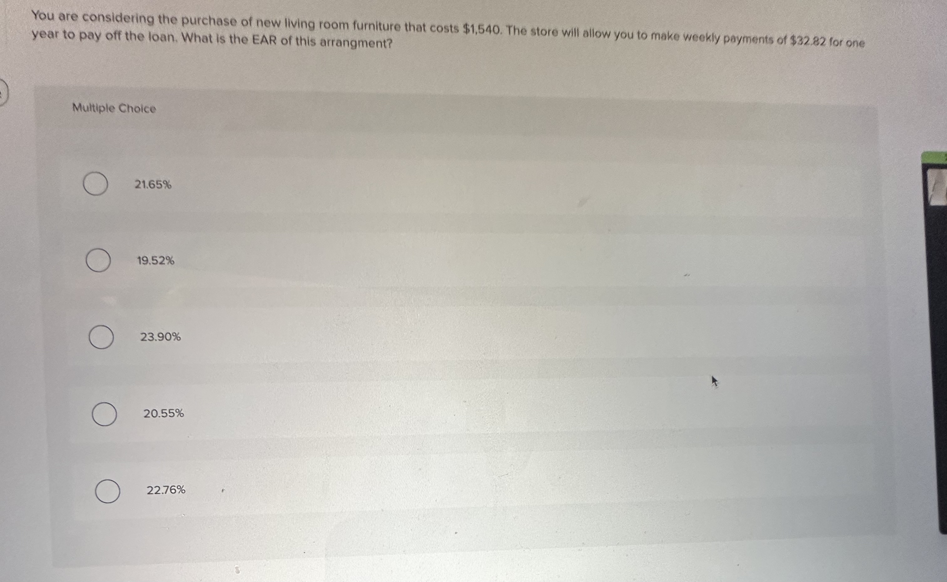 Solved You are considering the purchase of new living room | Chegg.com