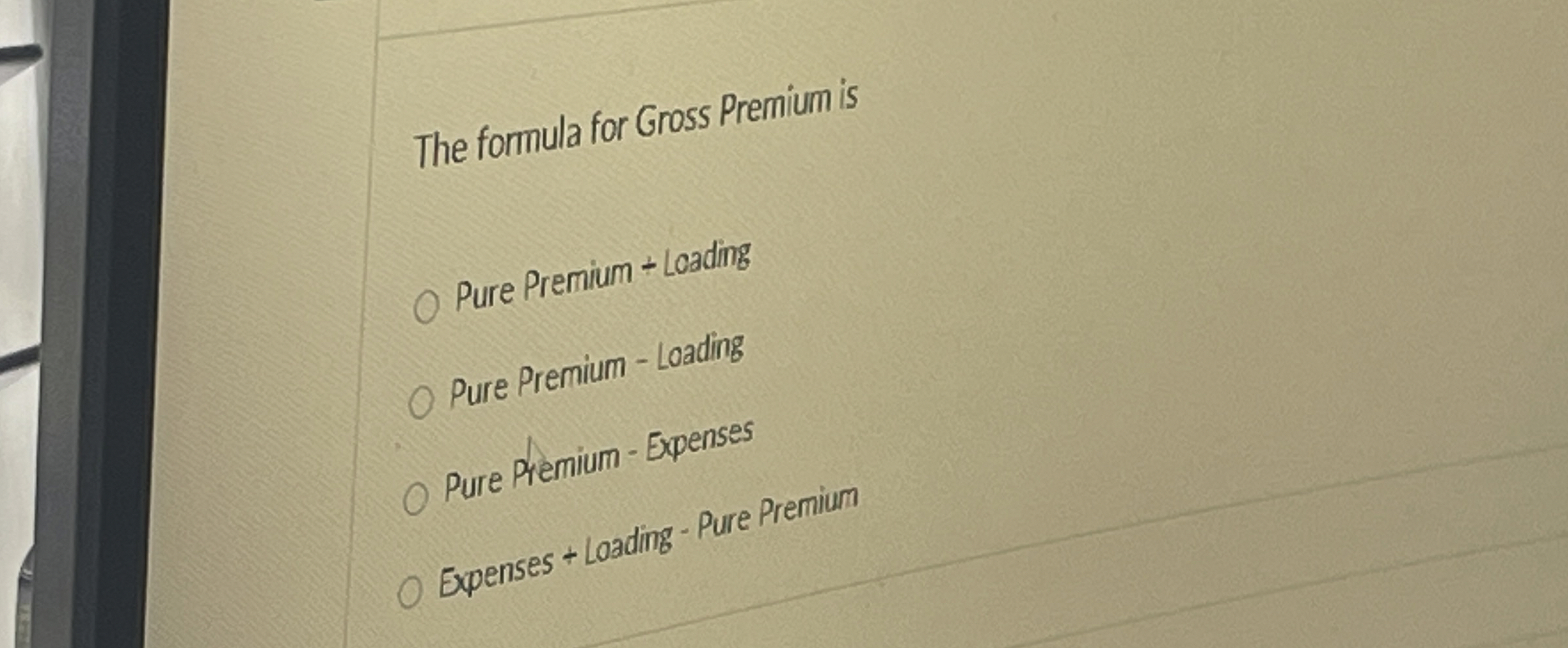 Solved The formula for Gross Premium isPure Premium - | Chegg.com