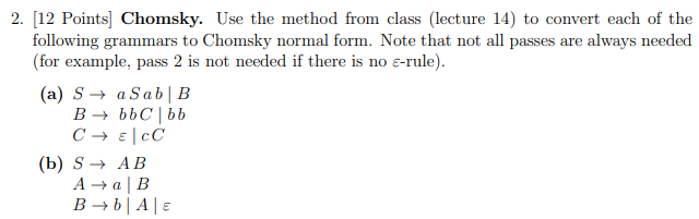 Solved Chomsky. Use the 5 ﻿pass method to ﻿convert each of | Chegg.com