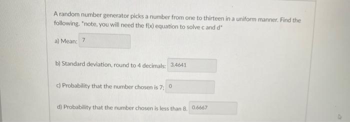 Solved A random number generator picks a number from one to | Chegg.com
