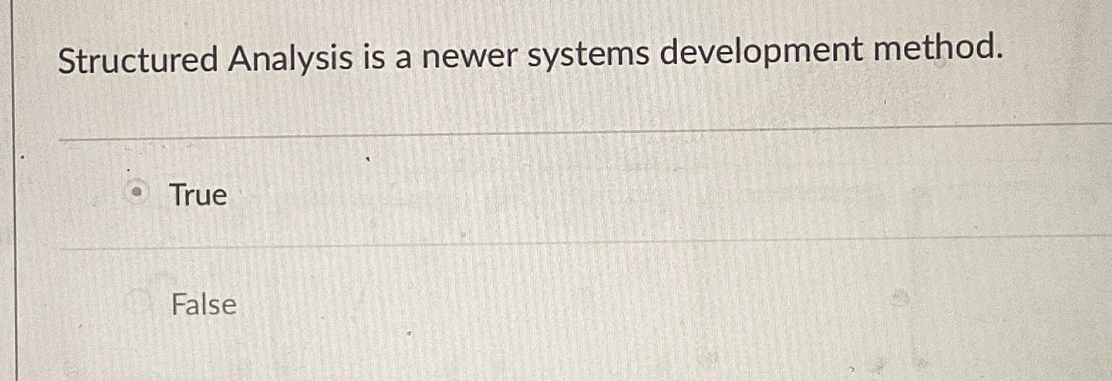 Solved Structured Analysis is a newer systems development | Chegg.com