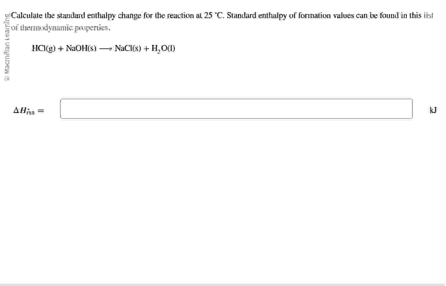 Solved Calculate the standard enthalpy change for the | Chegg.com