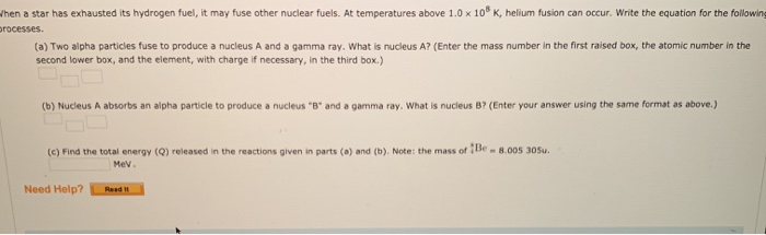 Solved When a star has exhausted its hydrogen fuel, it may | Chegg.com