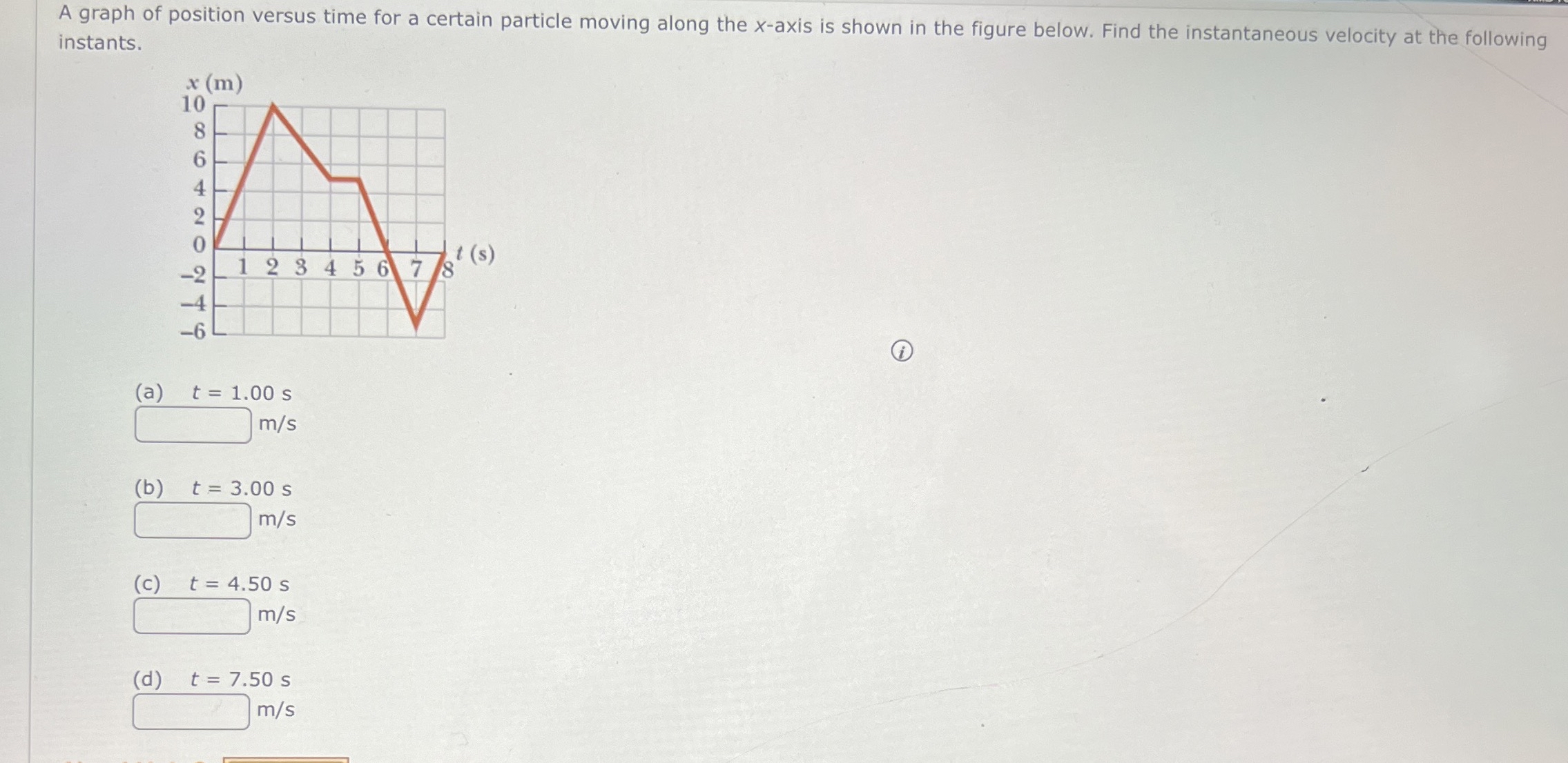 Solved HELP ASAPA graph of position versus time for a | Chegg.com