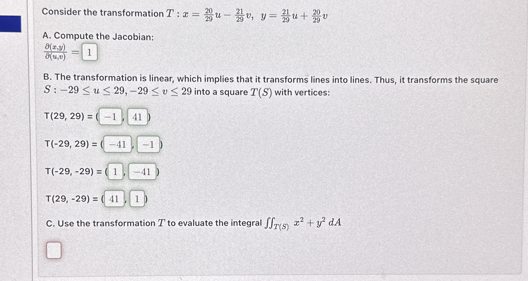 Solved Consider the transformation | Chegg.com