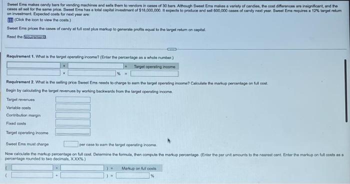 Solved Data tableRequirements 1. What is the target | Chegg.com