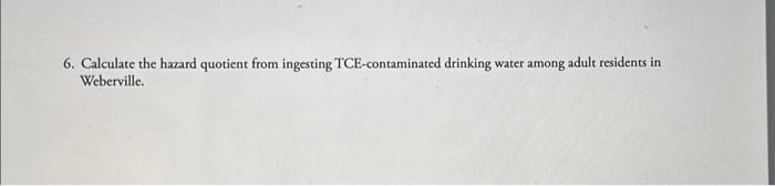 Solved 6. Calculate the hazard quotient from ingesting | Chegg.com
