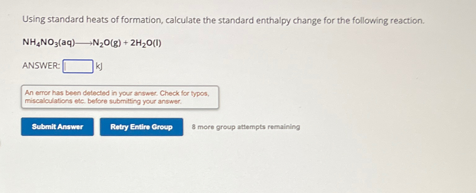 Solved Using standard heats of formation, calculate the | Chegg.com