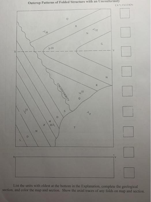 Solved Outcrop Patterns of Folded Structure with an | Chegg.com