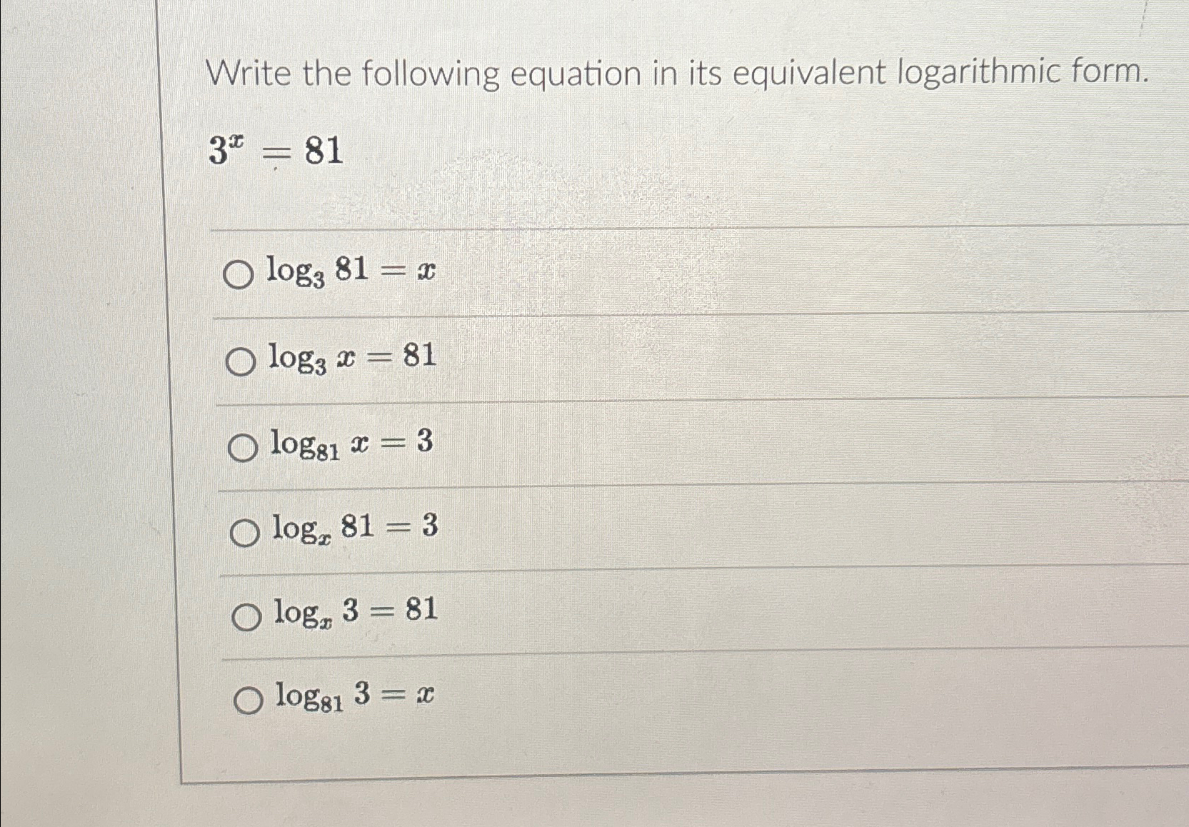 Solved Write the following equation in its equivalent | Chegg.com
