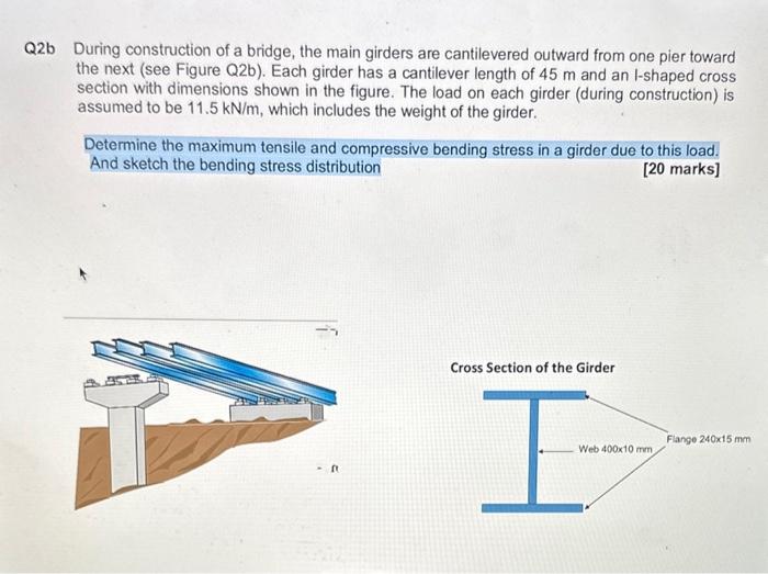 Solved During construction of a bridge, the main girders are | Chegg.com