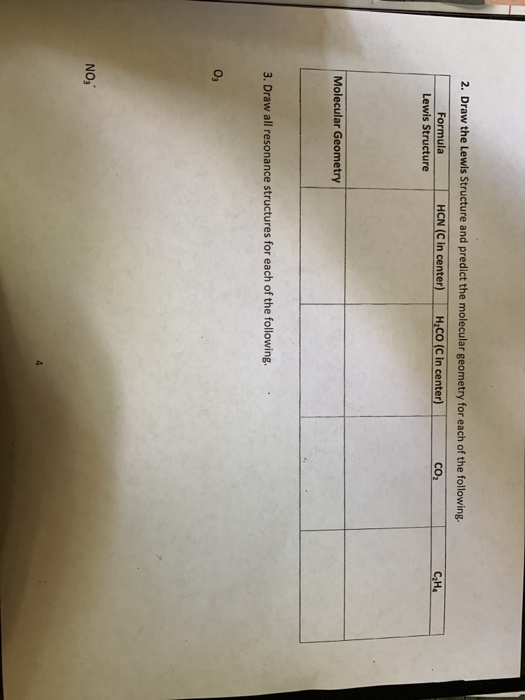 Solved 2. Draw the Lewis Structure and predict the molecular | Chegg.com