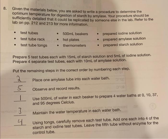 Solved 9. The results of your experiment from question 8 are | Chegg.com