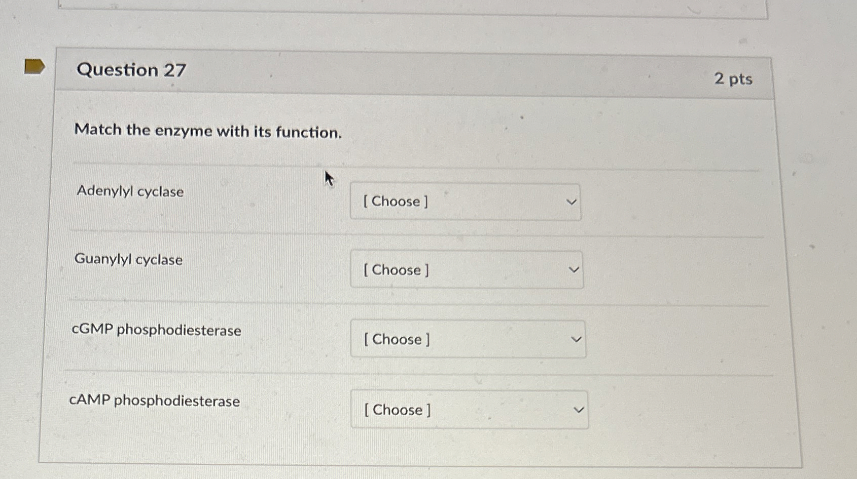 Solved Question 272 ﻿ptsMatch the enzyme with its | Chegg.com