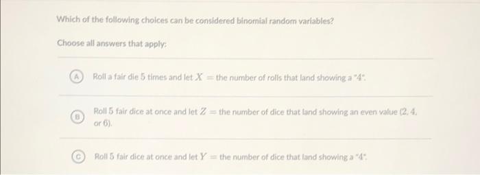 Solved Which of the following choices can be considered | Chegg.com