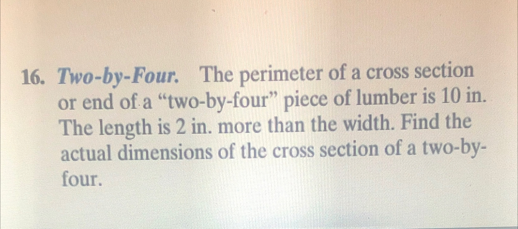 Solved Two-by-Four. The perimeter of a cross section or end | Chegg.com