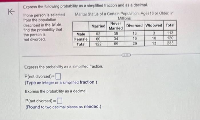 Solved Express the following probability as a simplified | Chegg.com