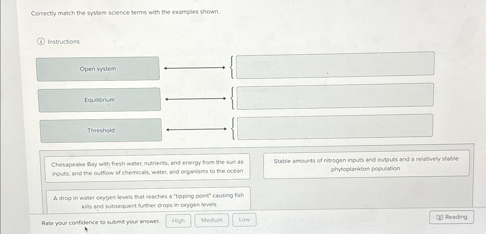 Solved Correctly match the system science terms with the | Chegg.com