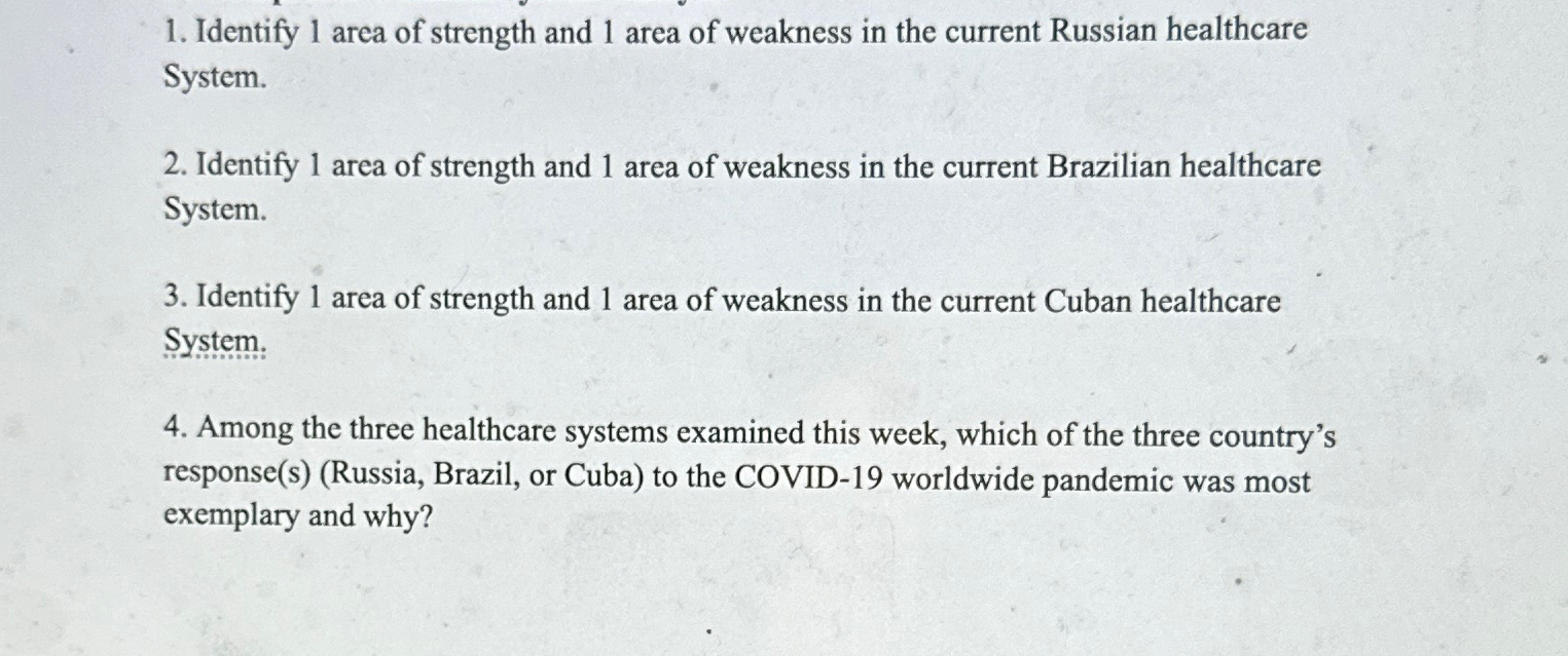 Solved Identify 1 ﻿area of strength and 1 ﻿area of weakness | Chegg.com