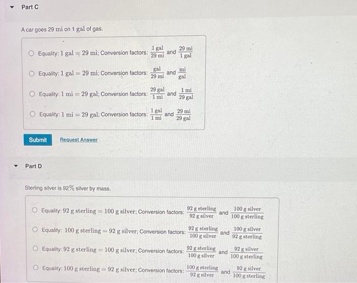 Solved Identify the equality and two conversion factors for | Chegg.com