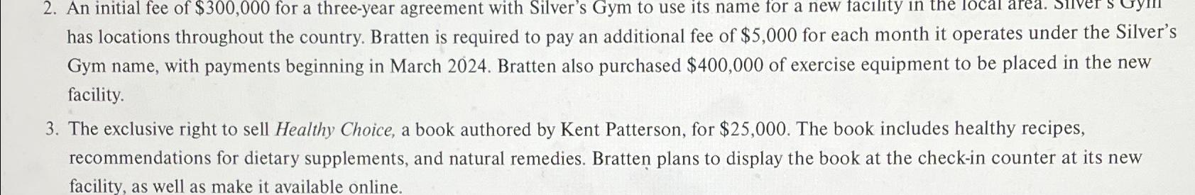 Solved An initial fee of $300,000 for a three-year agreement | Chegg.com