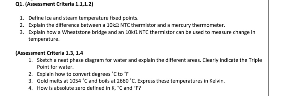 Solved Q1. (Assessment Criteria 1.1,1.2)Define Ice and steam | Chegg.com