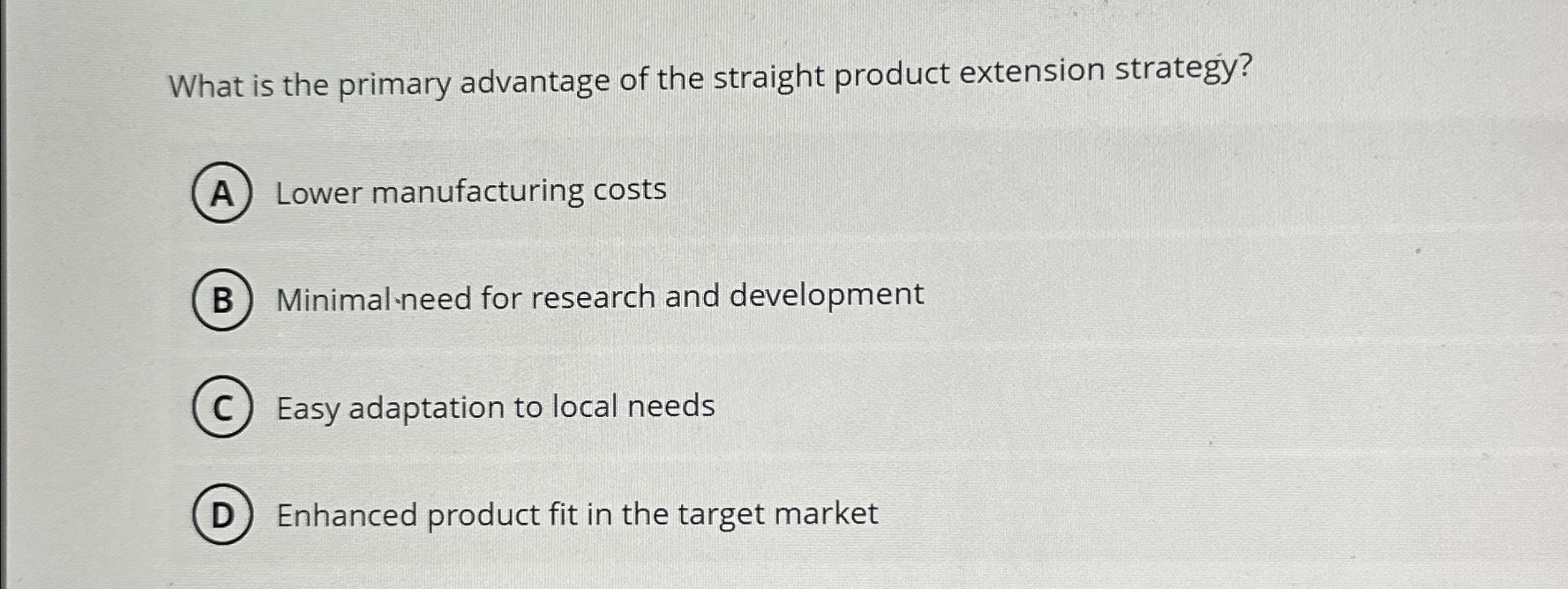 Solved What is the primary advantage of the straight product | Chegg.com