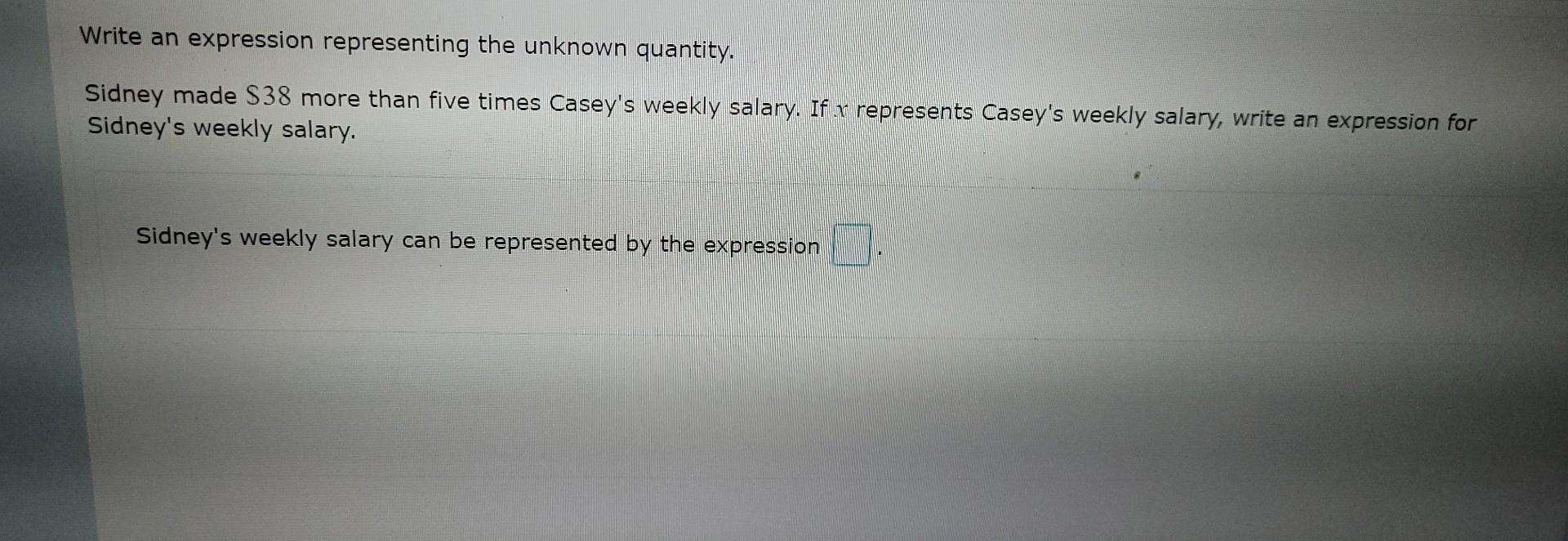 Solved Write an expression representing the unknown | Chegg.com