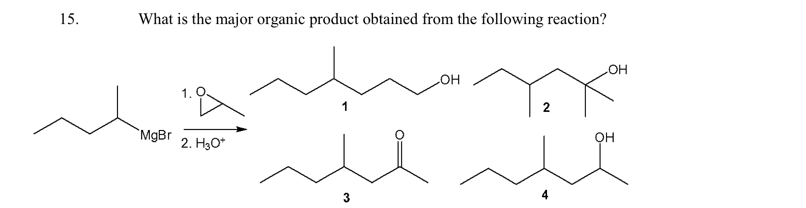Solved What is the major organic product obtained from the | Chegg.com