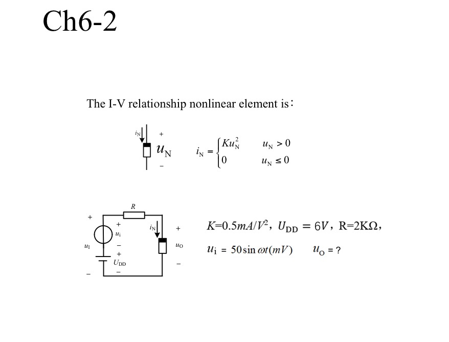Solved The I-V relationship nonlinear element | Chegg.com