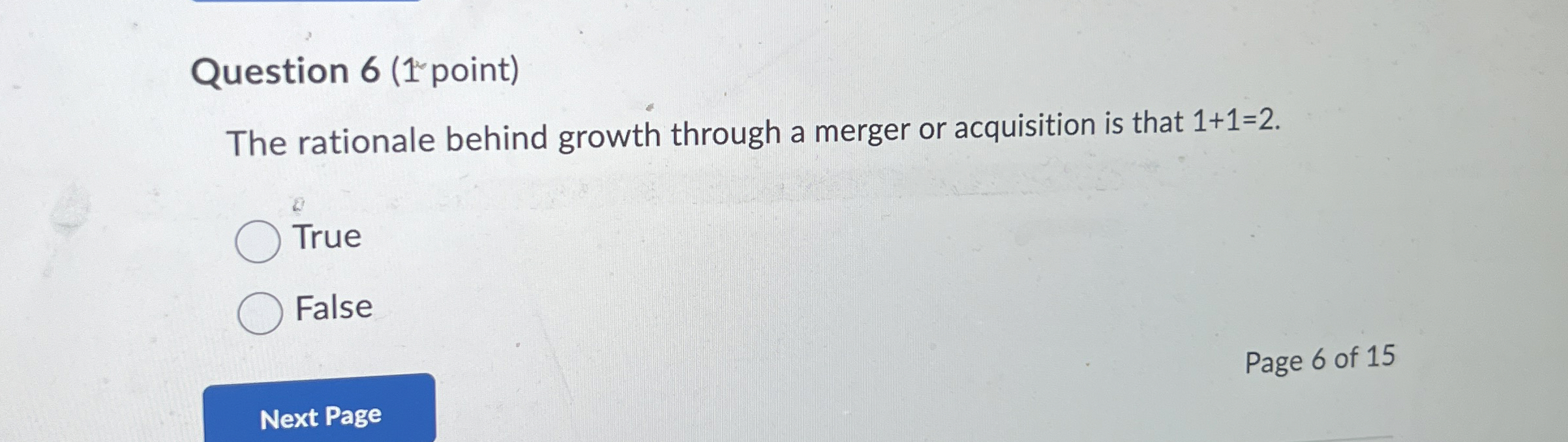 Solved Question 6 (1 ﻿point)The rationale behind growth | Chegg.com