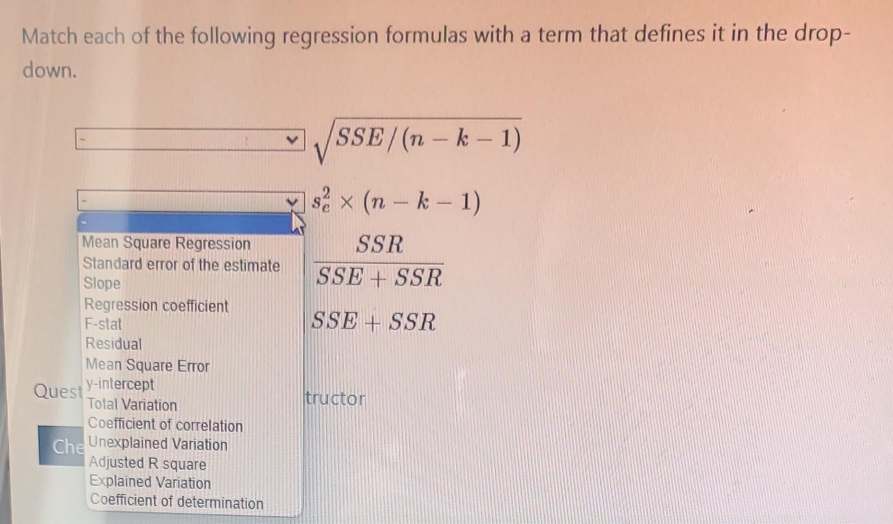 Solved Match each of the following regression formulas with | Chegg.com
