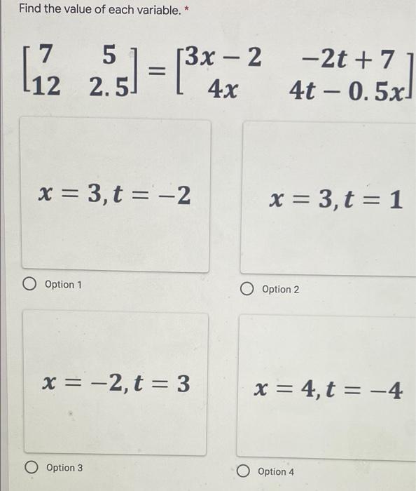 Solved Find the value of each variable. * 5 - [12 2.5 1 = 32 | Chegg.com