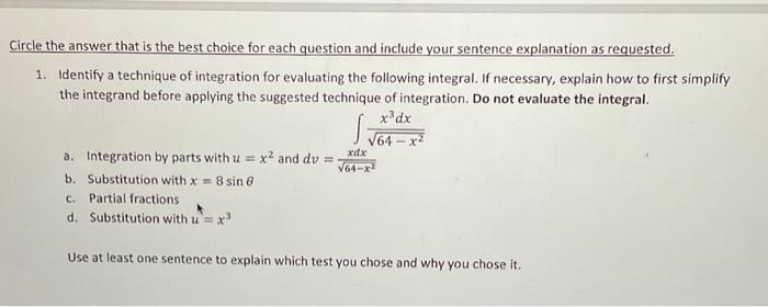 Solved cle the answer that is the best choice for each | Chegg.com