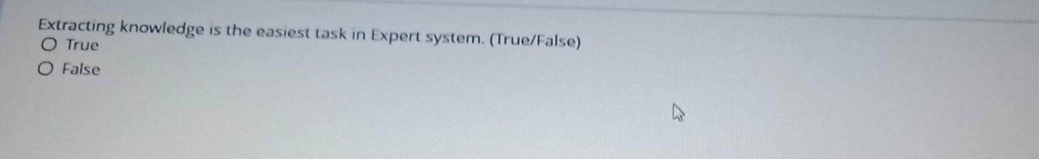 Solved Extracting knowledge is the easiest task in Expert | Chegg.com