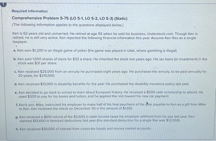 Solved Comprehensive Problem 5-75 (LO 5-1, LO 5-2, LO 5-3) | Chegg.com Solved Comprehensive Problem 5-75 (LO 5-1, LO 5-2, LO 5-3) | Chegg.com